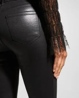L & APOS;AGENCE L'agence Margot Coated High-rise Skinny Ankle Jeans - Black