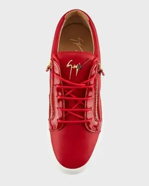 GIUSEPPE ZANOTTI London Leather Low-top Sneakers - Red