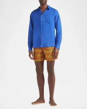 Vilebrequin Apos;s Caroubis Solid Linen Sport Shirt - Marrakech