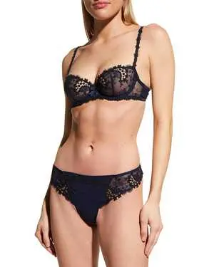 Simone Perele Wish Lace Mesh Tanga Night Blue