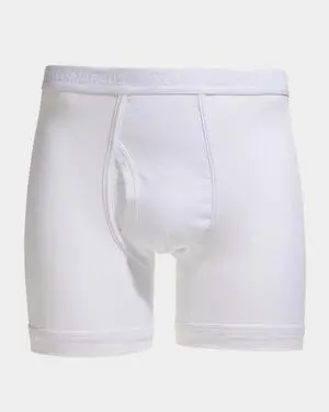 Neiman Marcus Apos;s 3-pack Tagless Cotton Stretch Boxer Briefs - White