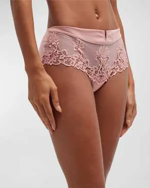 Simone Perele Saga Tattoo Lace Boyshorts Rose Verone