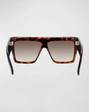 Celine Apos;s Chunky Rectangle Gradient Havana Sunglasses - Brown