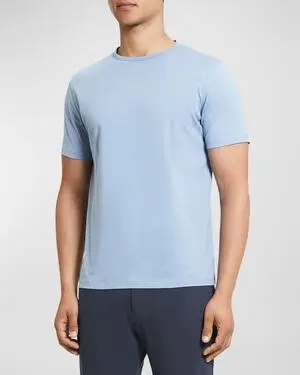 Theory Men & Apos;s Precise Luxe Cotton Short-sleeve Tee Powder Blue Melange