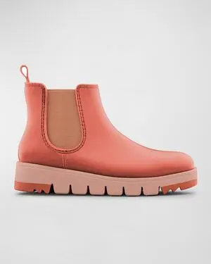 COUGAR Firenze Glossy Chelsea Rain Boots - Brick
