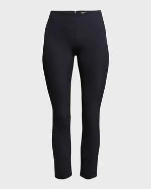 Veronica Beard Zip-back Scuba Leggings - Black