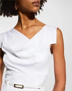 Black Halo Jackie O Sleeveless Sheath Dress - White