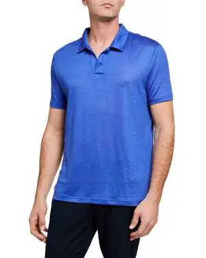 Vilebrequin Men & Apos;s Pyramid Linen Polo Shirt Bleu Royal