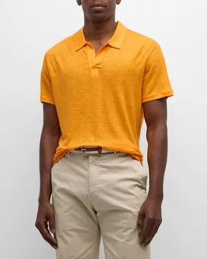 Vilebrequin Men & Apos;s Pyramid Linen Polo Shirt Carrot