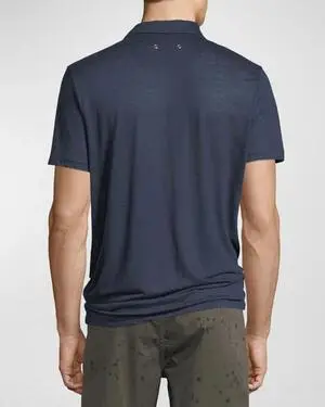 Vilebrequin Apos;s Pyramid Linen Polo Shirt - Navy