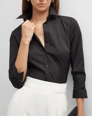 Carolina Herrera Cotton Button-front Shirt - Black