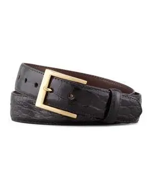 W.KLEINBERG Glazed Alligator Belt Brown