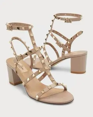Valentino Garavani Rockstud City Sandals - Poudre