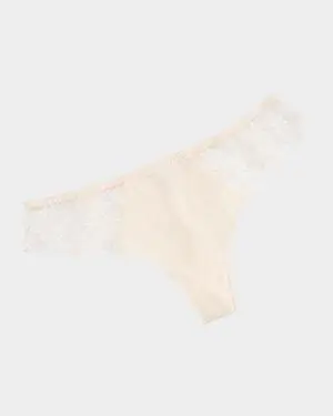 Simone Perele Delice Lace Mesh Thong - Blush