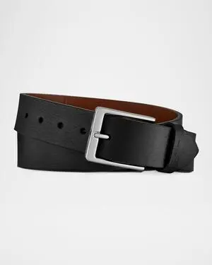 Shinola Lightning Bolt Leather Belt - Black