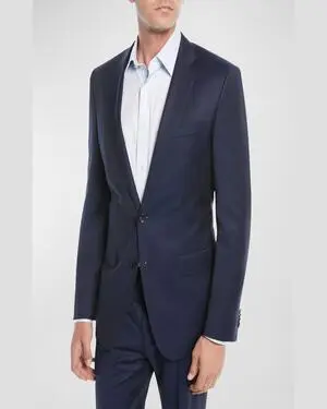 BOSS Wool Basic Two-piece Slim Fit Suit - Blue