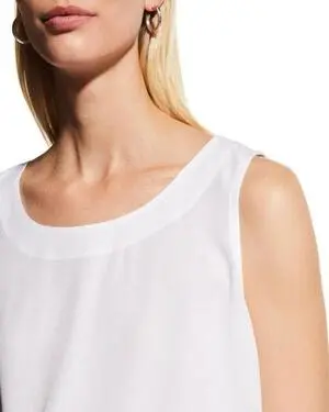 Eskandar Silk A-line Shell - White