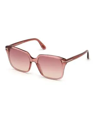 TOM FORD Faye Square Acetate Sunglasses - Pink