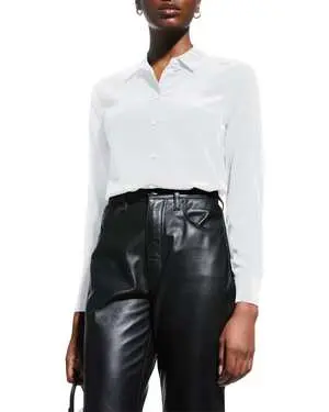 Equipment Essential Long-sleeve Silk Shirt - Bright White