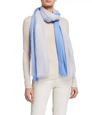 Sofia Cashmere Cashmere Ombre Scarf Sky Blue Ombre
