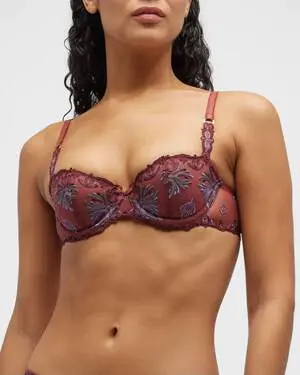 Chantelle Champs Elysees Lace Demi Bra Mahogany Multi
