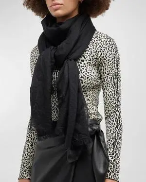 Sofia Cashmere Lightweight Cashmere Scarf Black