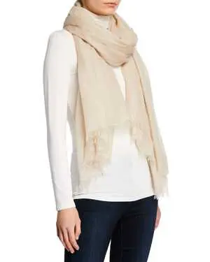 Sofia Cashmere Lightweight Cashmere Scarf Taupe