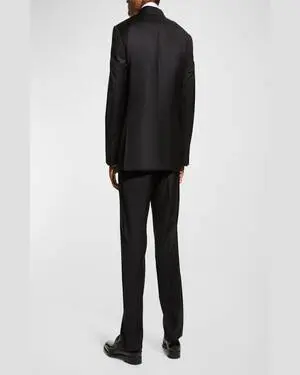 Canali Wool Two-piece Tuxedo Suit - Black