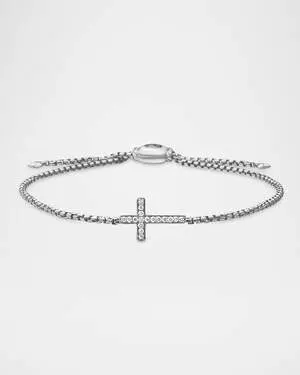 David Yurman David Yurman Cross Chain Bracelet With Diamonds Diamonds