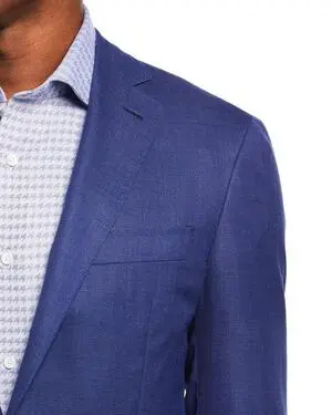 Canali 130s Wool Solid Blazer - Blue