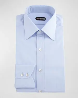 TOM FORD Slim-fit Solid Poplin Dress Shirt - Blue