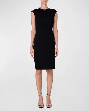 Akris Cap-sleeve Zip-front Dress - Black
