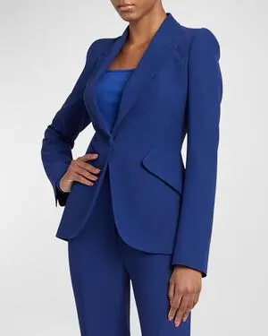 Alexander McQueen Classic Single-breasted Suiting Blazer Denim Blue