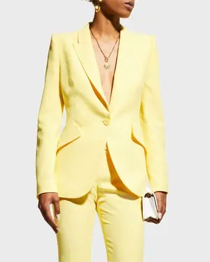 Alexander McQueen Classic Single-breasted Suiting Blazer Yellow