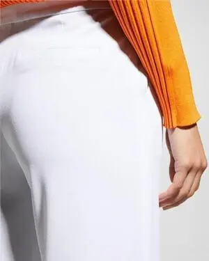 Alice + Olivia Dylan High-waisted Wide-leg Trousers - White
