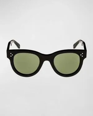 Celine Studded Acetate Sunglasses W/ Mineral Lenses - Black Pattern