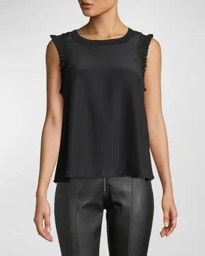 Cinq À Sept Cinq A Sept Lenore Sleeveless Silk Top Black