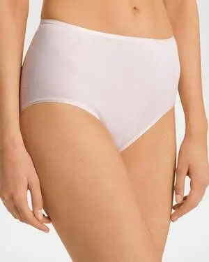 Hanro Cotton Seamless Satin-trim Briefs Honeydew
