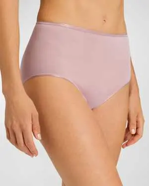 Hanro Cotton Seamless Satin-trim Briefs Pale Pink
