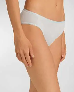 Hanro Cotton Seamless High-leg Briefs Cool Blue