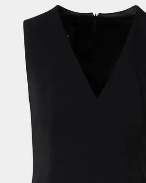 Akris Sleeveless V-neck Knit Sheath Dress - Black
