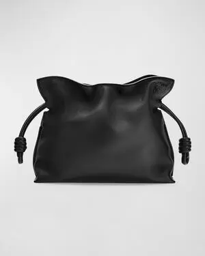 Loewe Flamenco Mini Clutch Bag In Napa Leather With Blind Embossed Anagram 1100 Black