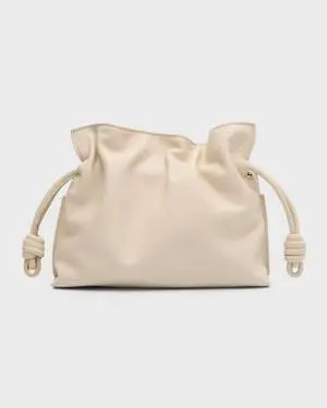 Loewe Flamenco Mini Clutch Bag In Napa Leather With Blind Embossed Anagram Angora