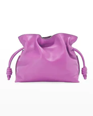 Loewe Flamenco Mini Clutch Bag In Napa Leather With Blind Embossed Anagram Bright Purple