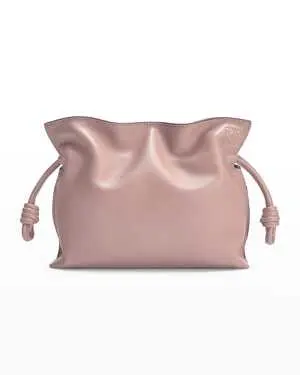 Loewe Flamenco Mini Clutch Bag In Napa Leather With Blind Embossed Anagram Dark Blush