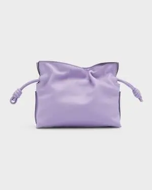 Loewe Flamenco Mini Clutch Bag In Napa Leather With Blind Embossed Anagram Lavender