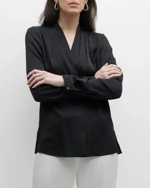 Kobi Halperin Nellie Pleated Blouse - Black