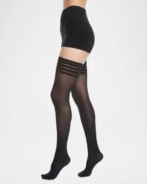 Wolford Velvet De Luxe Thigh High Stockings - Black