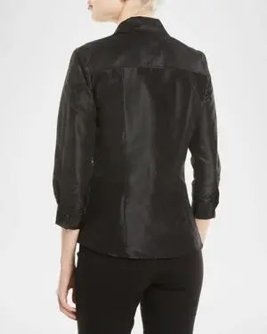 Carolina Herrera Taffeta Button-front Shirt - Black