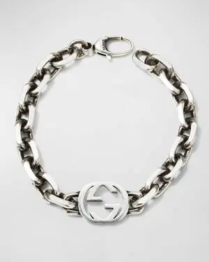 Gucci Gucci Sterling Silver Interlocking G Link Bracelet - Silver